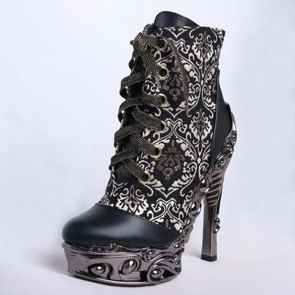 Hades Footwear | Shoes | Hades Rena Steampunk Victorian Damask Ankle ...